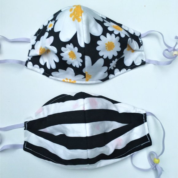 Hand Crafted | Accessories | Three Black White Stripes Face Masks New ...